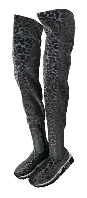 Dolce & Gabbana Leopard Print High Top Booties