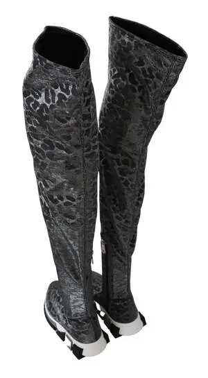 Dolce & Gabbana Leopard Print High Top Booties