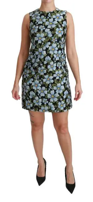 Dolce & Gabbana Floral Brocade Shift Mini Dress - Multicolor