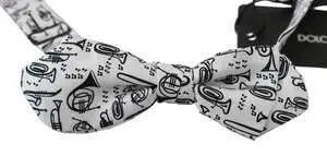 Dolce & Gabbana Instruments Print Bow Tie - White
