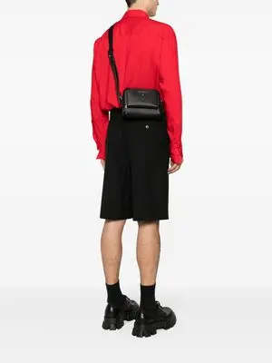 Prada Enamel-logo Messenger Bag - Nero