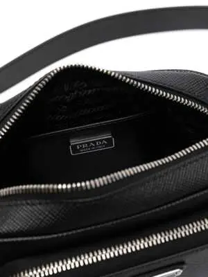 Prada Enamel-logo Messenger Bag - Nero