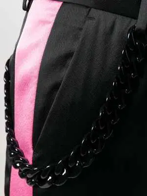 MSGM Colour-block Straight Leg Trousers