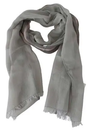 Costume National Fringe Neck Wrap Cotton Scarf