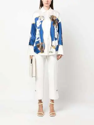 MSGM Pressed-crease High-waisted Trousers