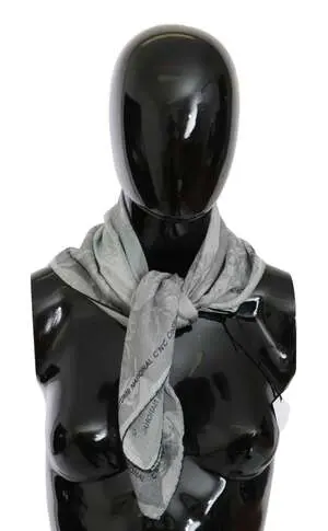 Costume National Silk Shawl Foulard Wrap Scarf - Gray