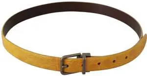 Dolce & Gabbana Exotic Skin Leather Buckle Belt - Yellow