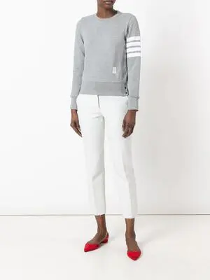 Thom Browne Four-bar Stripe Cotton Sweatshirt - Navy