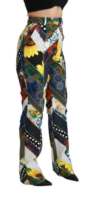 Dolce & Gabbana Print High Waist Straight Pants