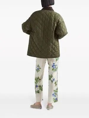 Prada Floral Twill Trousers - Talco