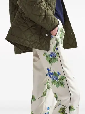 Prada Floral Twill Trousers - Talco