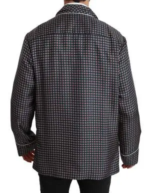 Dolce & Gabbana Patterned Double Breasted Coat - Blue