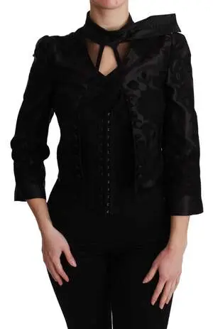 Dolce & Gabbana Floral Jacquard Blazer Silk Jacket