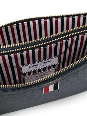 Thom Browne Logo-print Leather Cross Body Bag - Navy