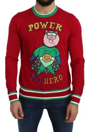 Dolce & Gabbana Wool And Silk Pig Of The Year Sweater