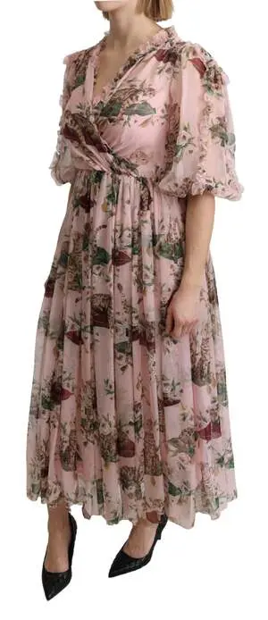 Dolce & Gabbana Bengal Cat Print A-line Maxi Dress