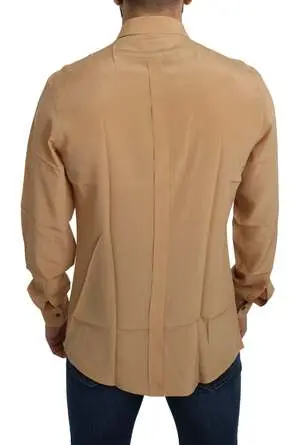 Dolce & Gabbana 100% Silk Gold Top Slim Shirt