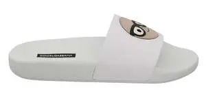 Dolce & Gabbana Leather Slides - White