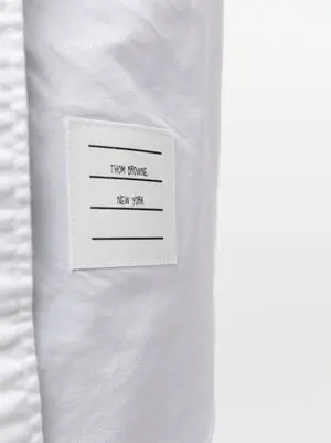 Thom Browne Logo-patch Cotton Shirtdress - White