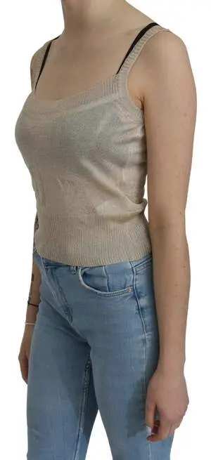 Byblos Sleeveless Spaghetti Strap Sheer Tank Top