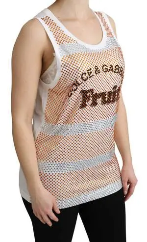 Dolce & Gabbana Crystal Embellished Cotton Tank Top