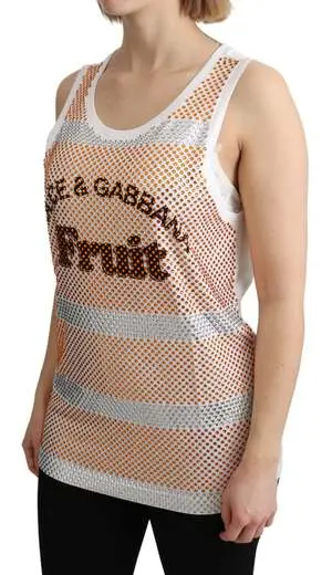 Dolce & Gabbana Crystal Embellished Cotton Tank Top