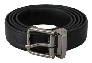 DOLCE & GABBANA Exotic Skin Pattern Belt With Silver Buckle