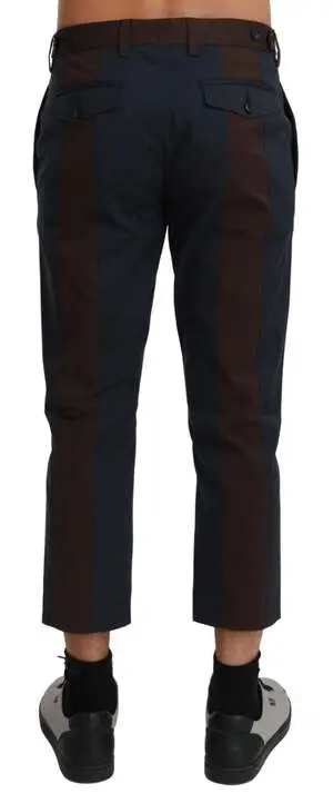 Dolce & Gabbana Striped Cropped Trousers - Brown