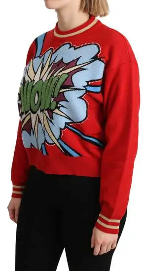 Dolce & Gabbana Knitted Cashmere Cartoon Top Sweater