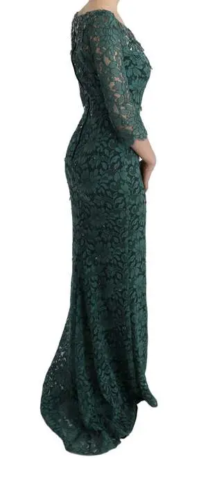 Dolce & Gabbana Floral Crystal Ricamo Sheath Dress