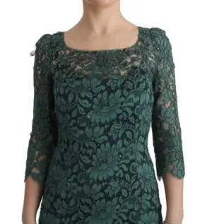 Dolce & Gabbana Floral Crystal Ricamo Sheath Dress