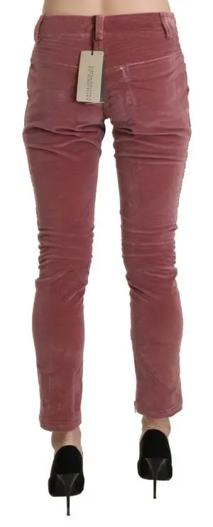 Ermanno Scervino Mid-waist Skinny Cotton Trousers - Red