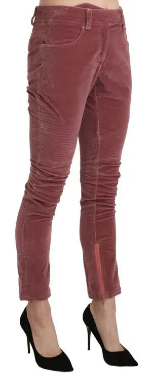 Ermanno Scervino Mid-waist Skinny Cotton Trousers - Red