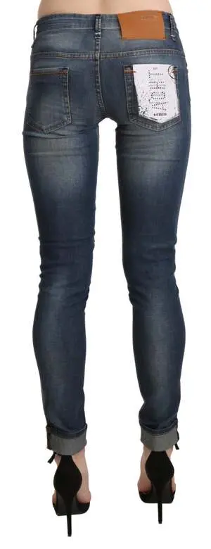 ACHT Washed Low Rise Skinny Cropped Denim Trousers