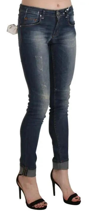 ACHT Washed Low Rise Skinny Cropped Denim Trousers