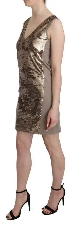 Liu Jo V-neck Sleeveless Sequined Sheath Mini Dress