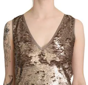 Liu Jo V-neck Sleeveless Sequined Sheath Mini Dress