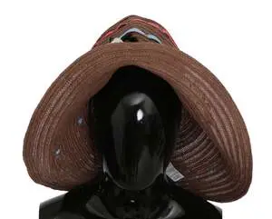 Dolce & Gabbana Floral Wide Brim Straw Hat - Brown