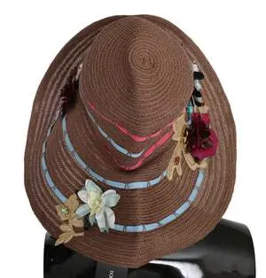 Dolce & Gabbana Floral Wide Brim Straw Hat