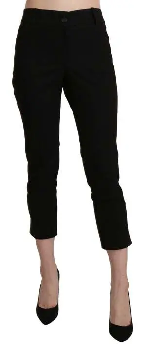 BENCIVENGA High Waist Cropped Trousers - Black
