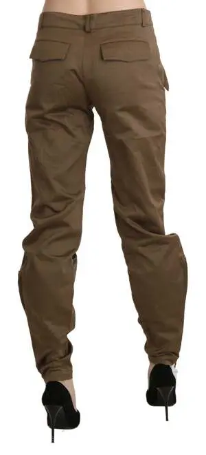 Ermanno Scervino Mid-waist Cotton Straight Trousers - Brown