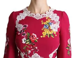 Dolce & Gabbana Floral Embroidered Sheath Midi Dress