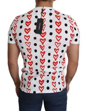 Dolce & Gabbana Hearts Print Cotton Top T-shirt