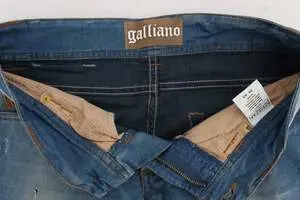 John Galliano Wash Cotton Blend Slim Fit Jeans - Blue