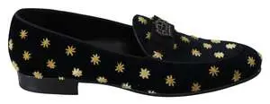Dolce & Gabbana Velvet Crown Embellished Loafers