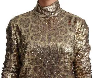 Dolce & Gabbana Leopard Sequined Turtleneck Sweater