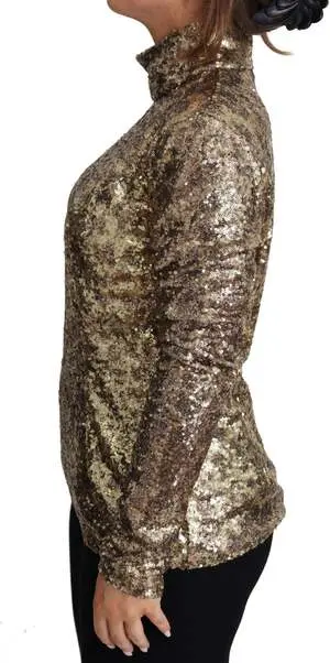 Dolce & Gabbana Leopard Sequined Turtleneck Sweater