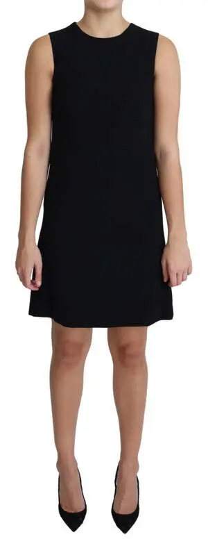 Dolce & Gabbana Viscose Stretch A-line Shift Mini Dress - Black