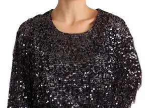 Dolce & Gabbana Sequined Long Sleeve Midi Dress