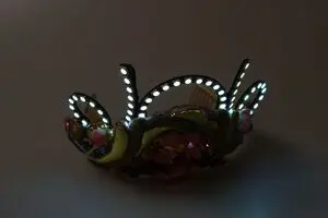 Dolce & Gabbana Brass Floral Crystals Led Lights Crown